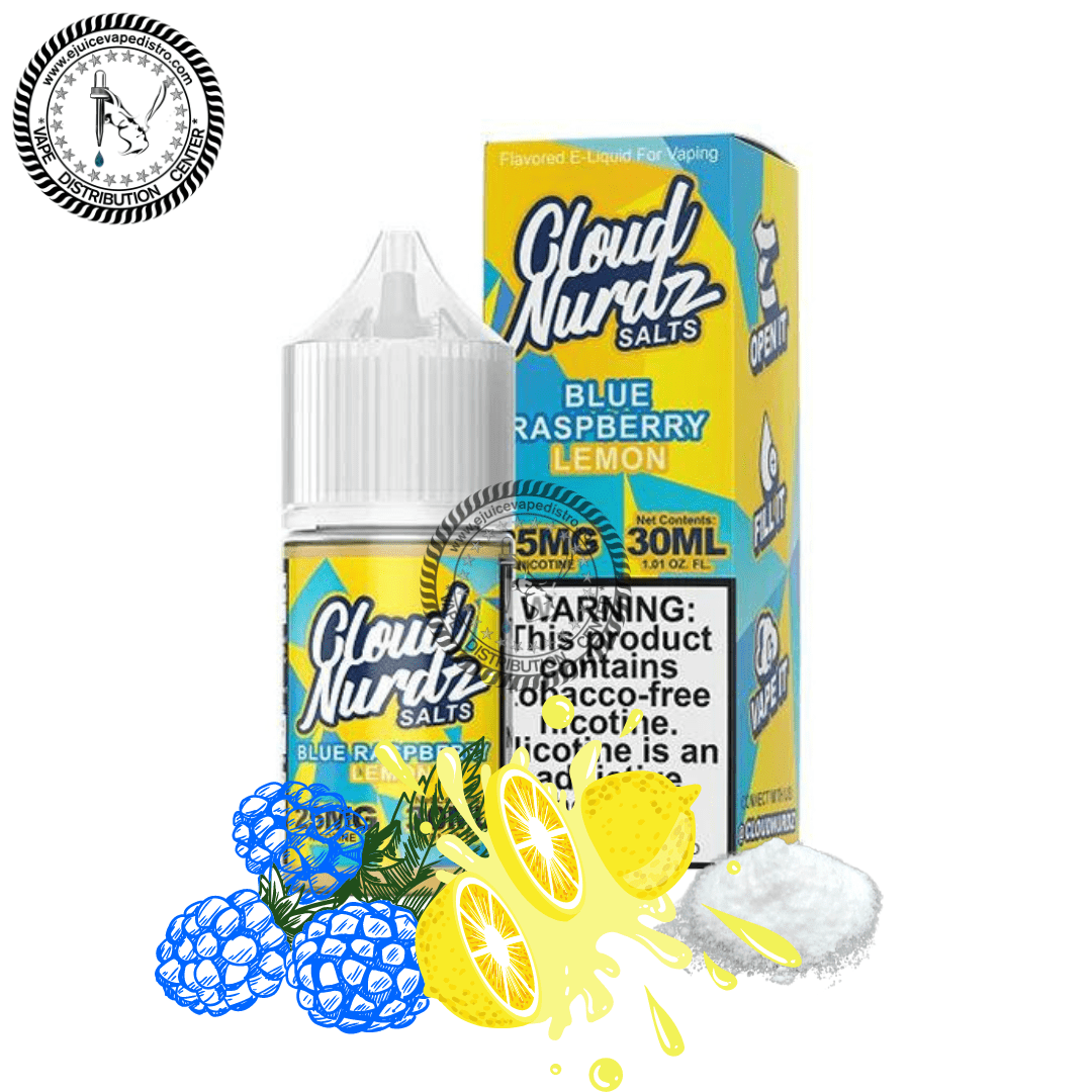 Blue Raspberry Lemon Vape Juice Salt Nic by Cloud Nurdz Salt 30ML — EJV ...