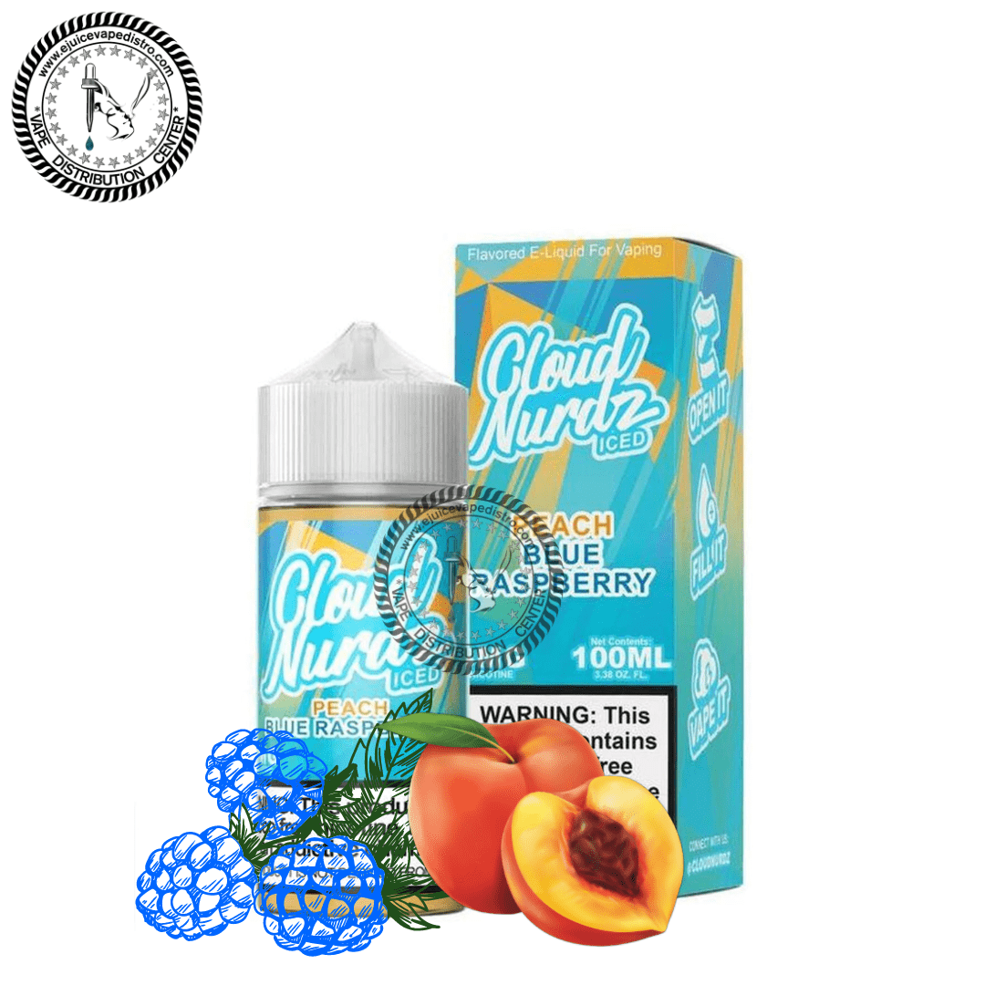 Peach Blue Razz Iced by Cloud Nurdz 100ML — EJV Distro